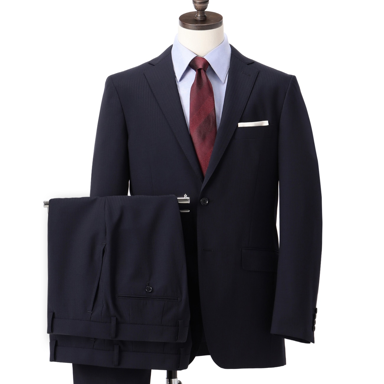 エアクール 洗える 高通気 2パンツスーツ 紺織柄ストライプ LES MUES ...【AOKI公式通販】