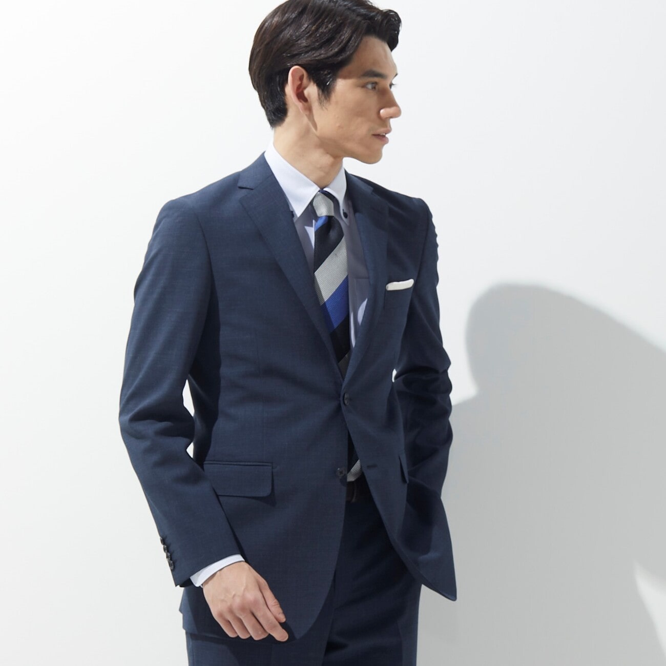 エアクールスーツ 洗える 2パンツ 紺 LES MUES ブリティッシュスリム【AOKI公式通販】