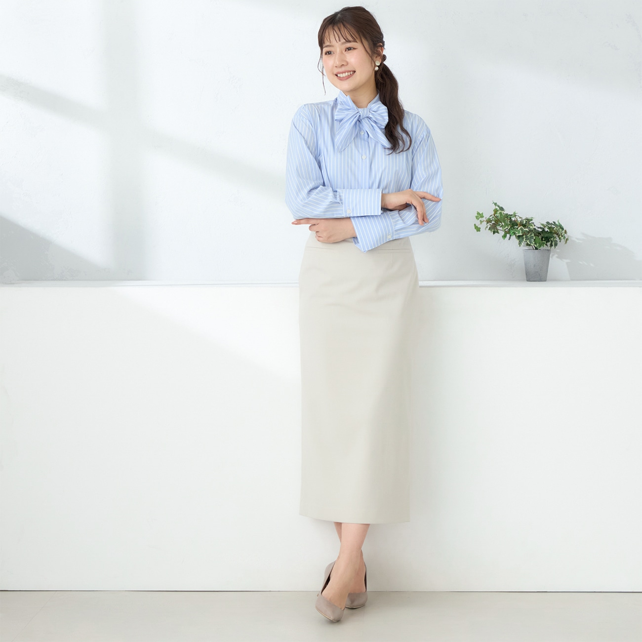 ≪Oggi2月号掲載≫ Oggiコラボ 2Wayストレッチツイル ロングタイトス...【AOKI公式通販】