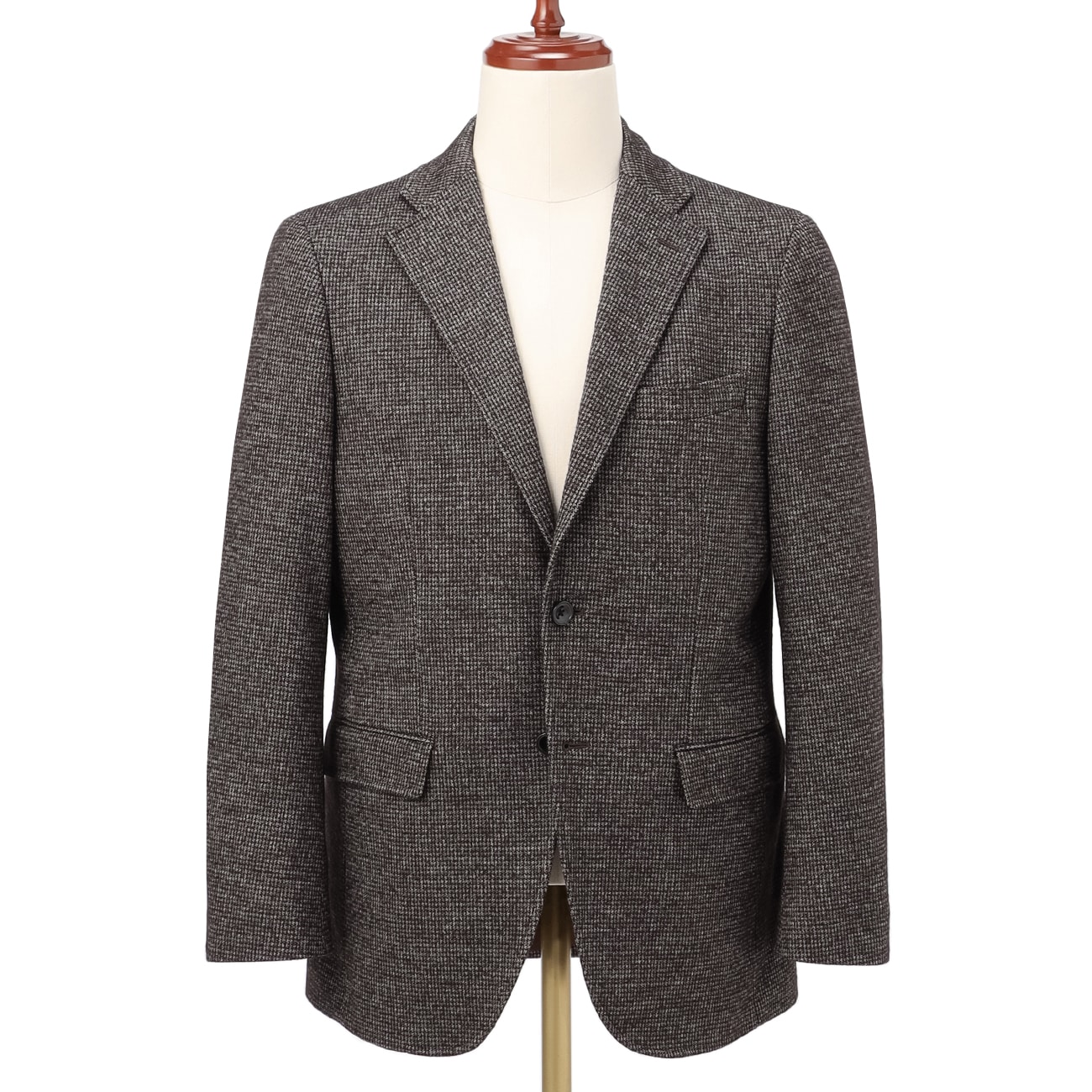 尾州ニットジャケット こげ茶千鳥格子 LES MUES【AOKI公式通販】