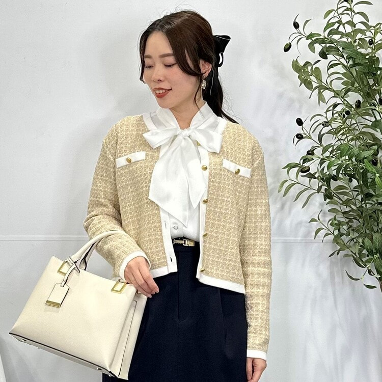 MERYコラボ 長袖 取り外しボウタイブラウス【AOKI公式通販】 MERYコラボ 長袖 取り外しボウタイブラウス【AOKI公式通販】